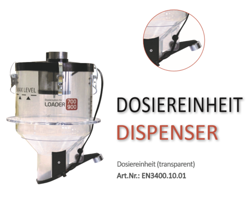 Pellet collection container / dosing unit for suction system pellet ...