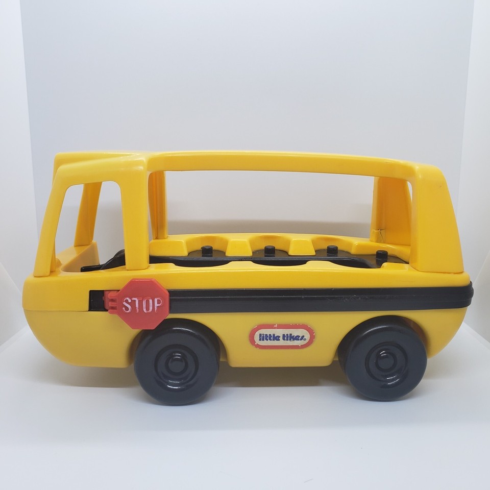 Little Tikes Toddle Tots School Bus Yellow Push Along Vehicle Vintage ...