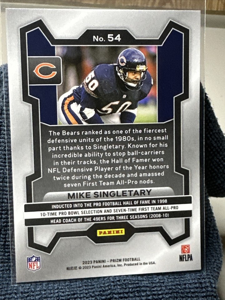 2023 Panini Prizm Mike Singletary Chicago Bears #54 HOF | eBay
