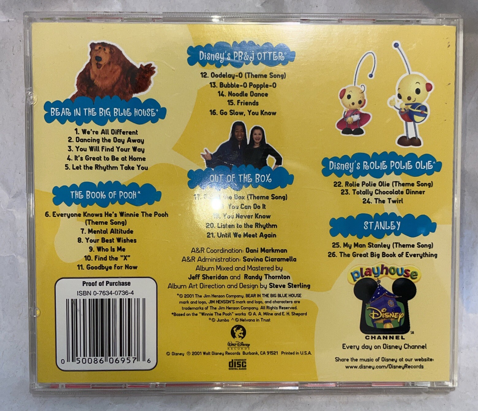 Playhouse Disney CD 26 Tracks Audio Music 2001 50086069576 | eBay