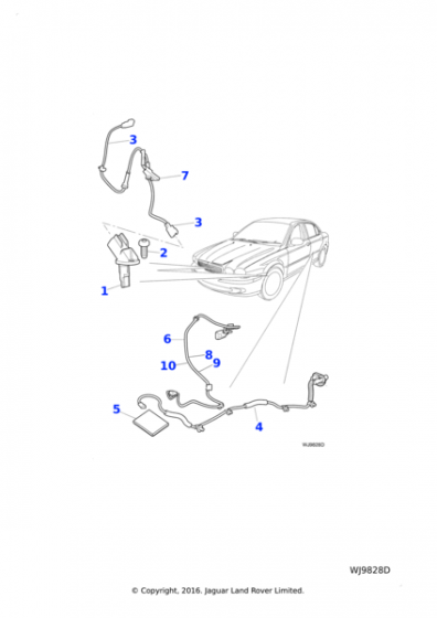 JAGUAR 02-03 X-Type ABS Anti-Lock Brakes Front-Sensor Wire C2S26194 ...