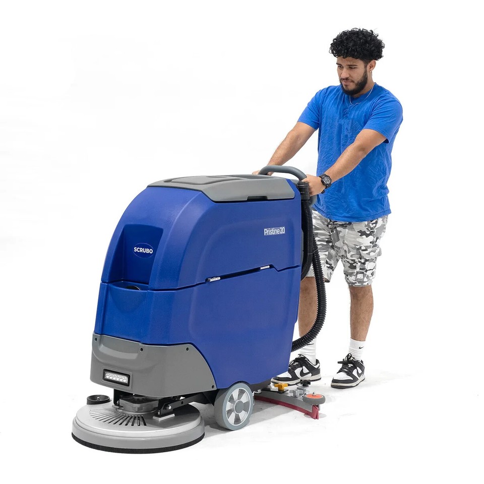Walk Behind Automatic Floor Scrubber 20" Cleaning Path Commercial ...
