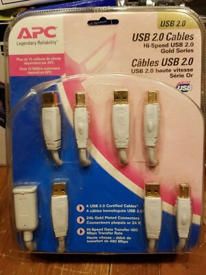 APC USB 2.0 Cables Gold Series (4 PACK) New Sealed - American Power ...