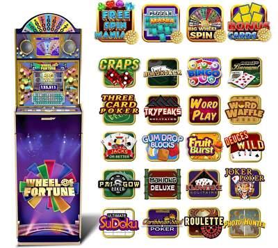 Video Slot Machine - Casino Arcade - 5 Foot Tall Cabinet with 24 Games ...