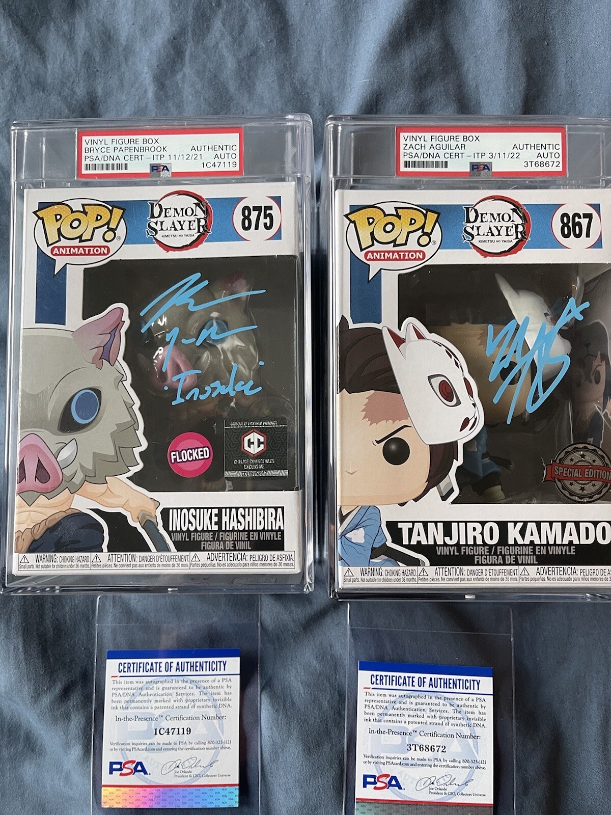 Funko Pop! Demon Slayer Inosuke Flocked Chase BRYCE PAPENBROOK Signed ...