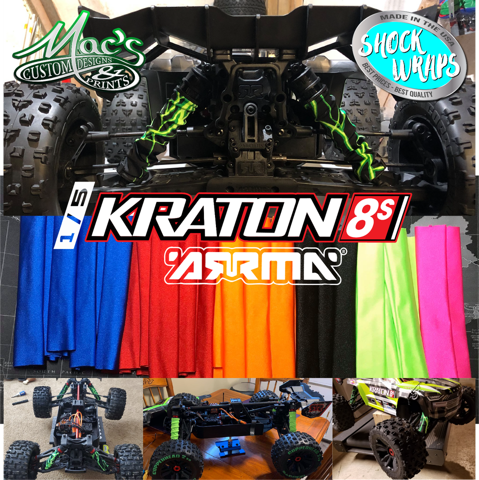 *NEW* 1/5 Kraton 8s Arrma RC Shock Covers Shock Wraps / Dust Sox - 4 ...