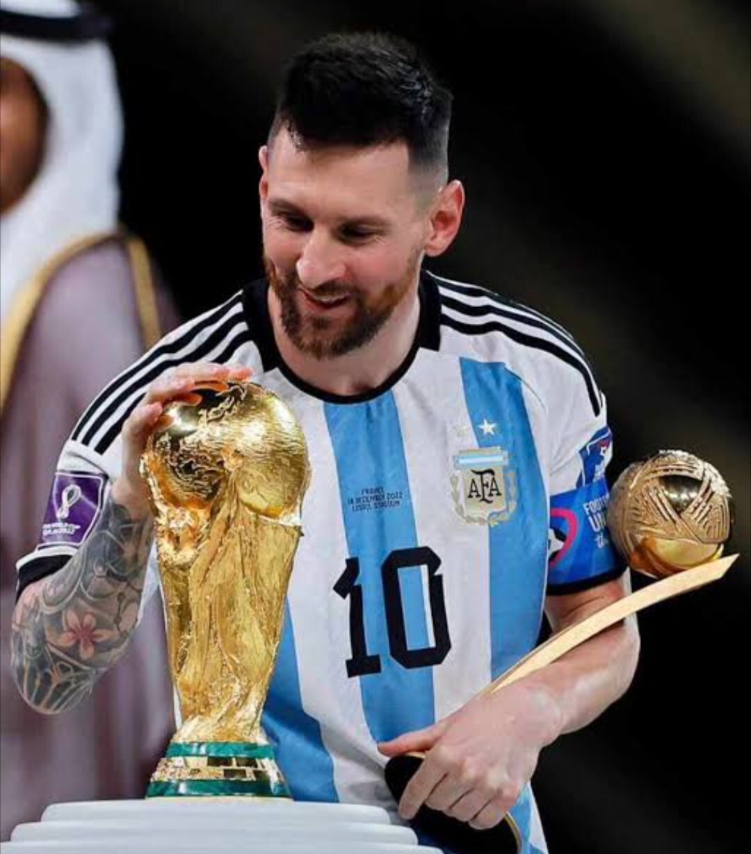 MESSI 10 Argentina World Cup Final 2022 Match Issue Version Home Jersey ...