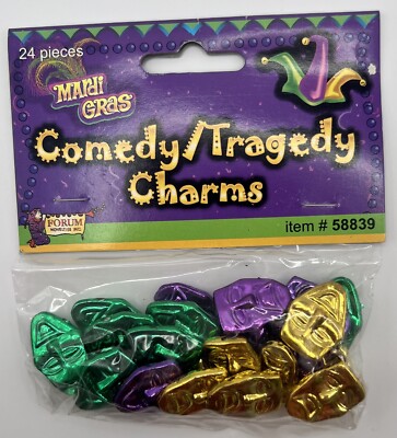 Comedy Tragedy Masks Mardi Gras Holiday Party Plastic Charms Confetti ...