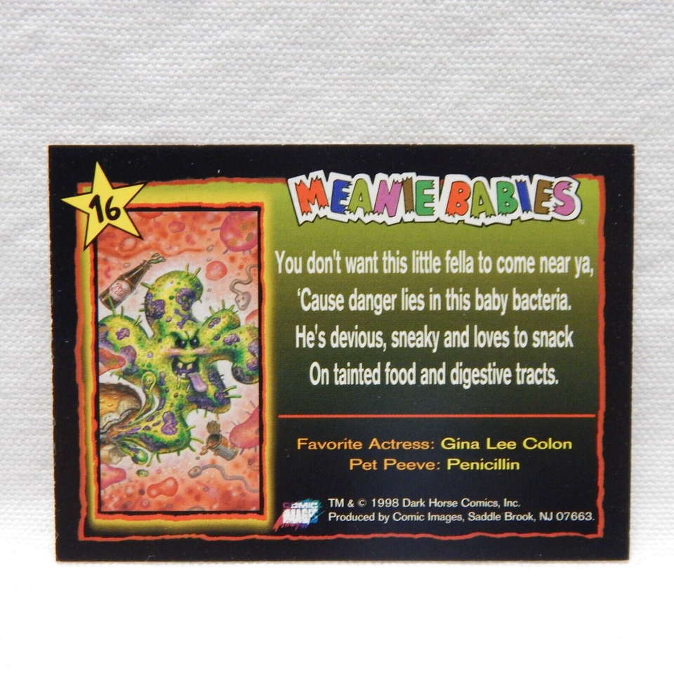 MEANIE BABIES TRADING CARD E.COLI #16 | eBay