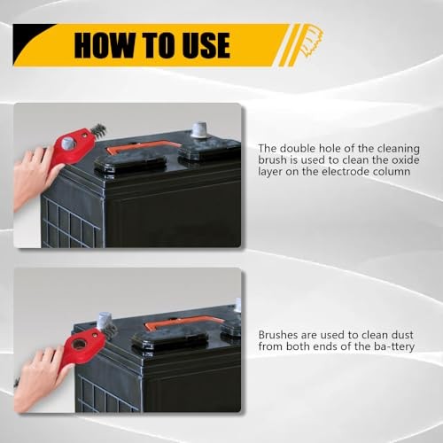 4 in 1 Car Battery Cleaning Brush, Battery Terminal Cleaner, Copper ...