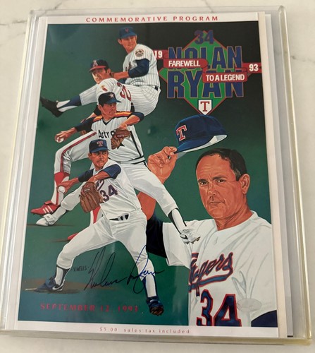 NOLAN RYAN Farewell to a Legend Autographed Program w/ COA Hologram | eBay