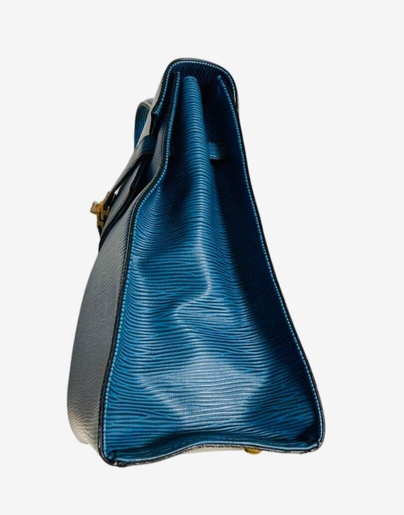 Giorgio Valenti Handbag Leather Blue Bag Luxury Item Gold Hardware | eBay