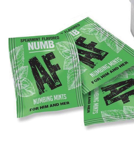 Numb AF Numbing Oral Sex Mints (Spearmint) *3 Packets* No more gag ...
