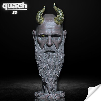Mimir Bust (Pre Supported) God of War Stl File 3D Printing, God of War ...
