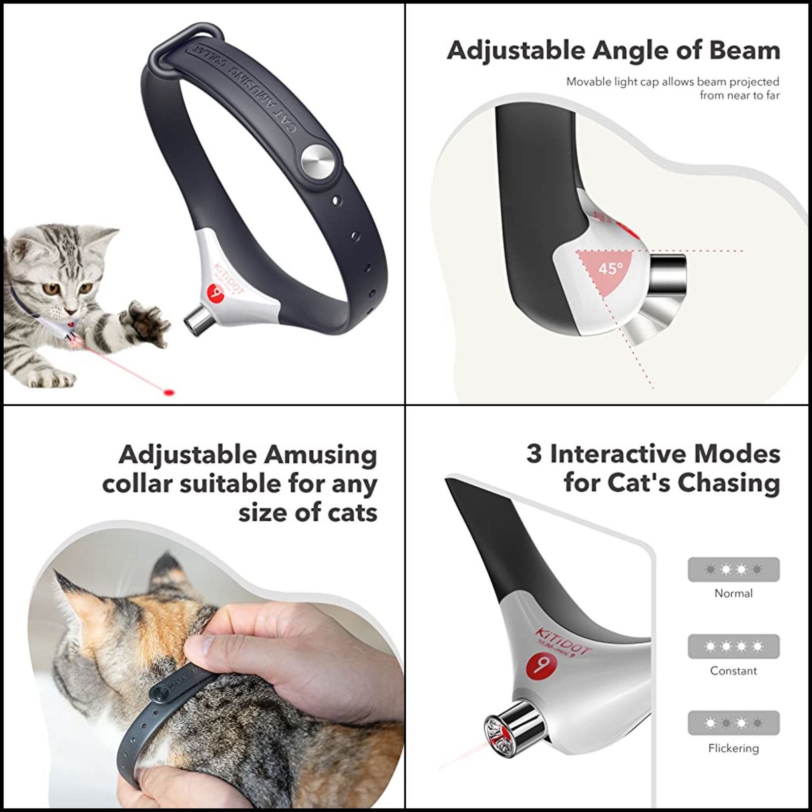 juguete collar láser interactivo eléctrico ajustable intelig para gatos ...