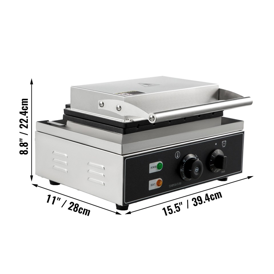 10Pcs Commercial Rectangle Waffle Maker Waffle Baker Machine 1550W SUS ...