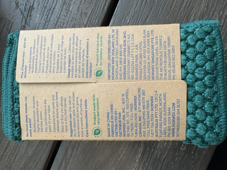 Norwex Three Pack NIP Counter Cloths Special Edition Emerald Green ...