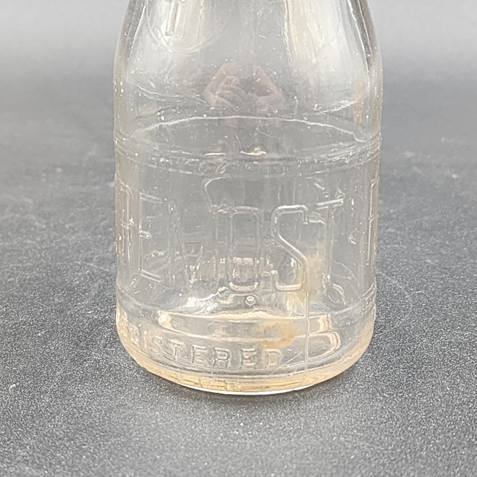 Foremost Dairy Farm One Half Pint Milk Ribbed Clear Glass Bottle ...