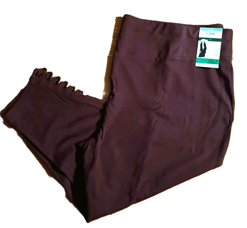 NEW Terra & Sky Darkest Plum Ladder Capris High-Rise Fitted 4X 28W-30W ...