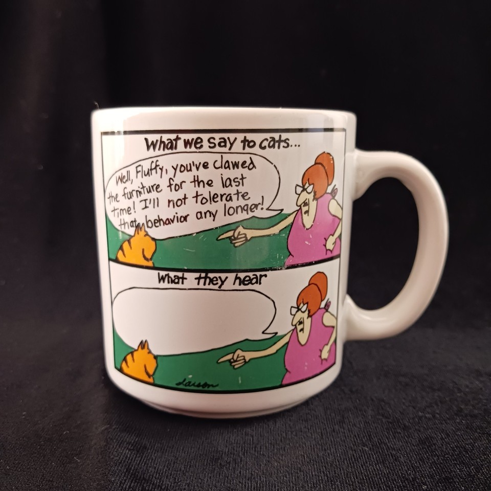 The Far Side Gary Larson Vintage 80s Cartoon Coffee Mug What We Say To ...