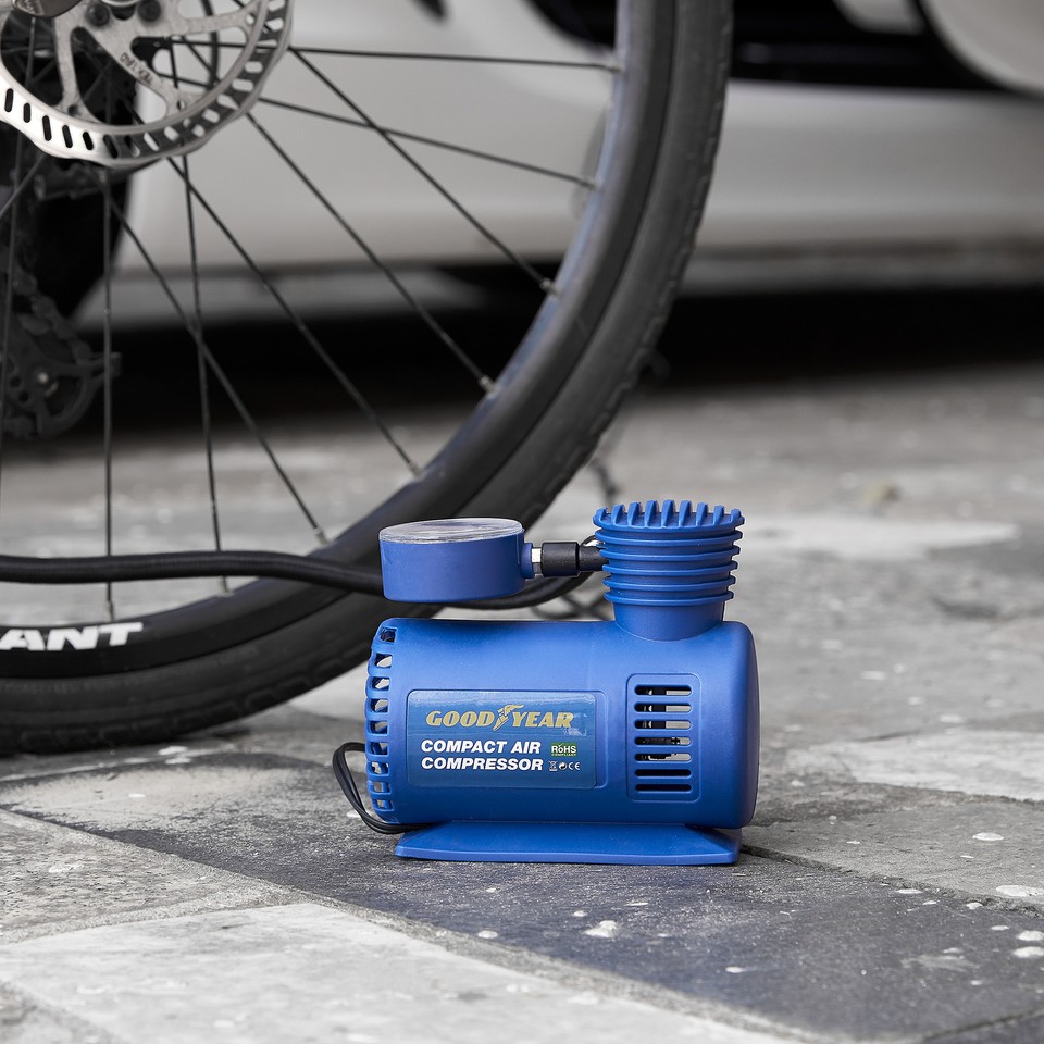 Goodyear Car Tyre Air Compressor Pump Bike Cycle Compact 3m Cord 12V ...