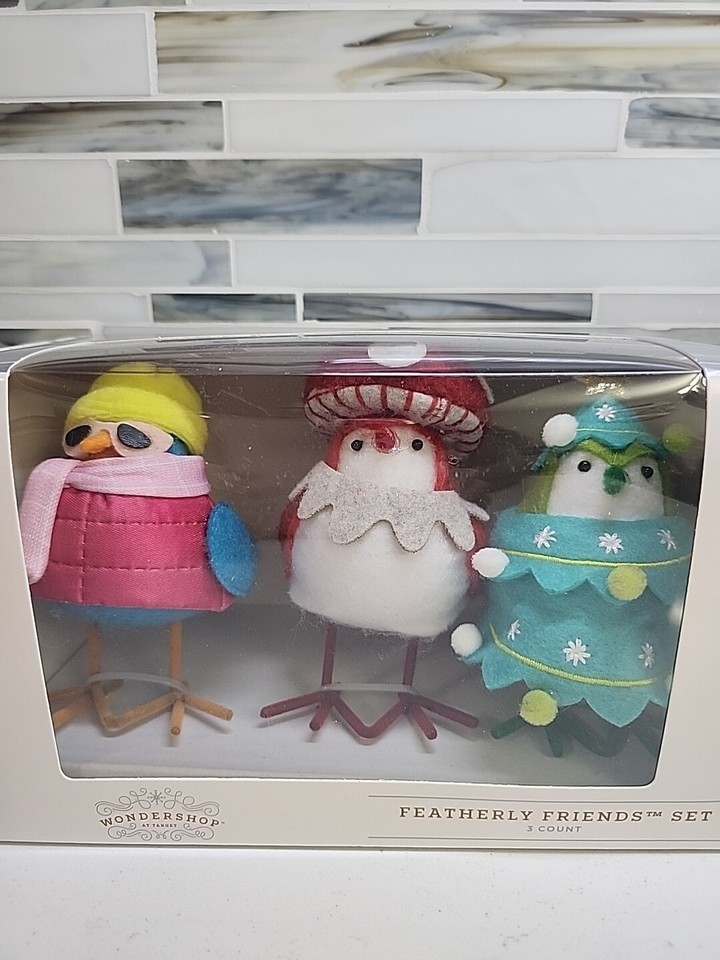 3 Pc Target Wondershop Featherly Friends Mini Christmas Birds 2024 ...