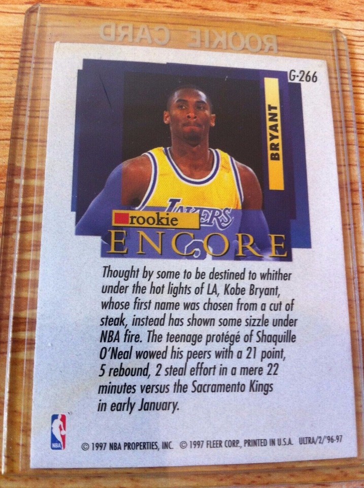 1997 Fleer Ultra Encore Gold Medallion #266 Kobe Bryant RC Rookie | eBay