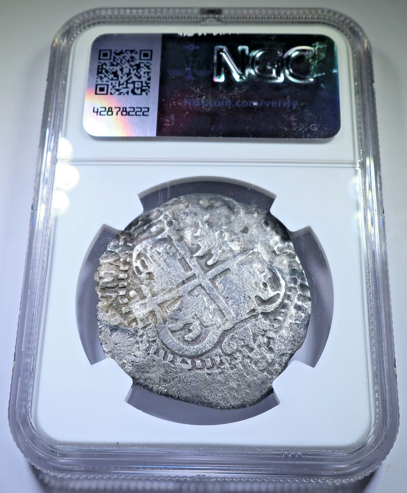 NGC XF Maravillas Shipwreck 1654 Spanish Bolivia 8 Reales 1600's Dated ...