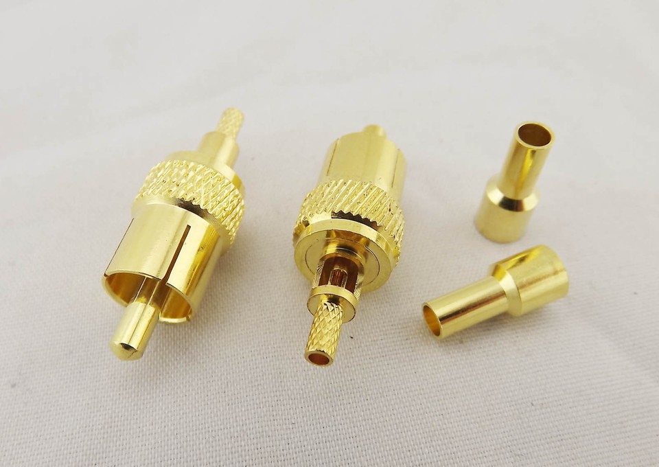 10x RCA Phono AV Male Plug Crimp Connector for RG174 RG316 LMR100 RF ...
