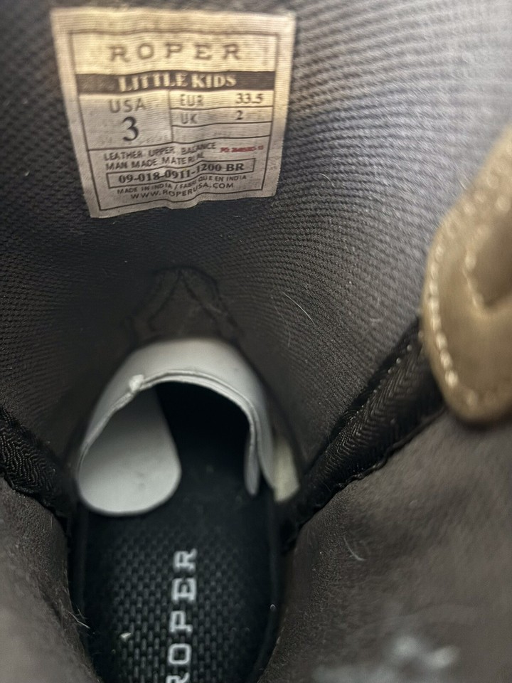 Roper Western Boots Boys Cow Hide Leather Brown 09-018-0911-1200 BR | eBay