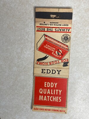 R397 Vintage Matchbook Cover Eddy Match Company Limited Advertisement ...
