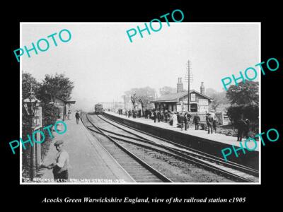 OLD LARGE HISTORIC PHOTO OF ACOCKS GREEN ENGLAND THE RAILWAY STATION ...