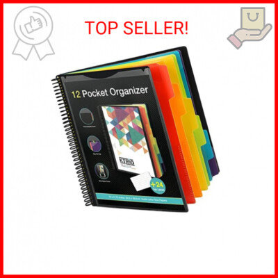 KTRIO 12 Pocket Poly Project Organizer, Binder Organizer Spiral Project ...