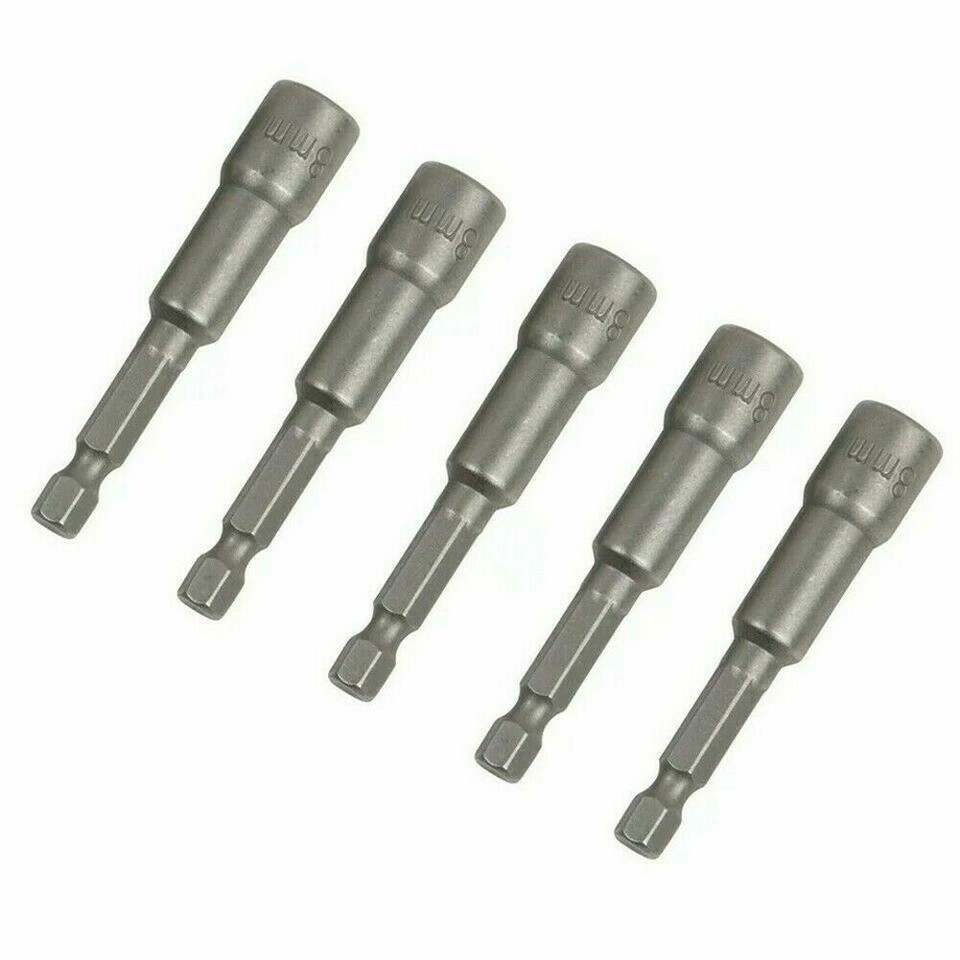5-15Pcs 8mm Magnetic Tech Screw Driver Tek Bit Drill Nut Setter Roofing ...