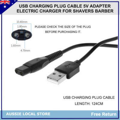 USB Charging Plug Cable 5V Adapter Electric Charger for Shavers Barber ...