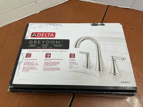 DELTA Greydon 8 in. Widespread 2-Handle Bathroom Faucet Chrome 35860LF ...