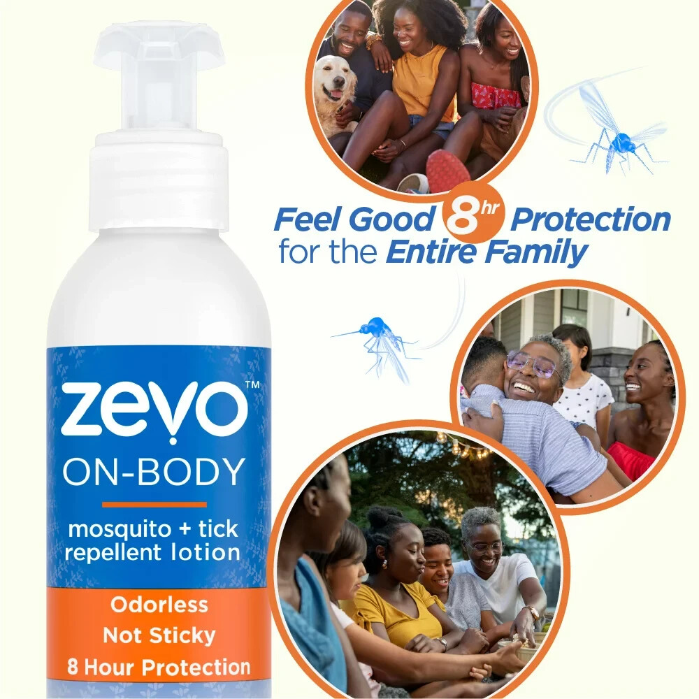 Zevo On Body Mosquito + Tick Repellent Lotion Bug Spray Alternative ...