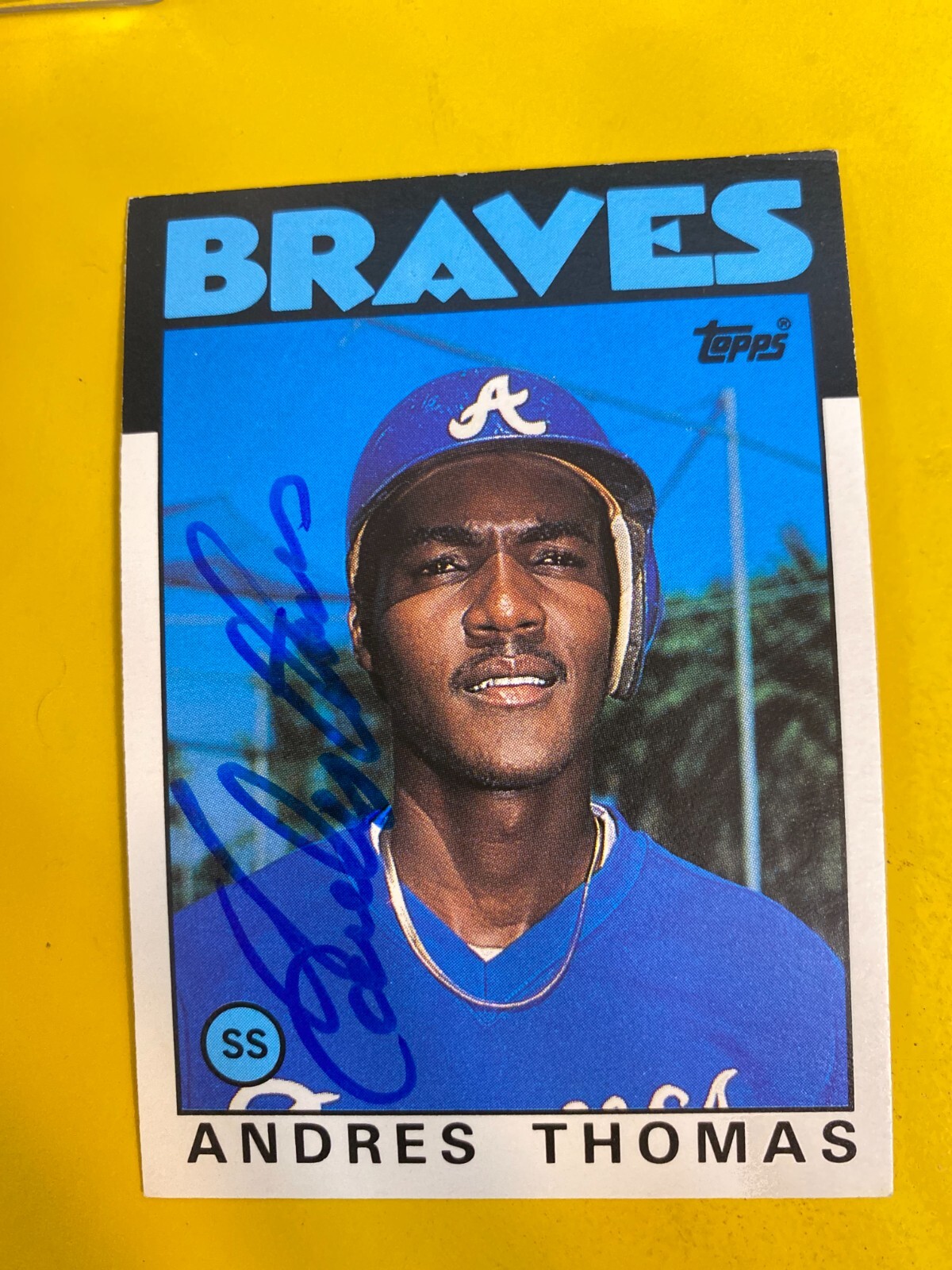 RS6247 1986 Topps Traded #111T Andres Thomas BRAVES HAND SIGNED ...