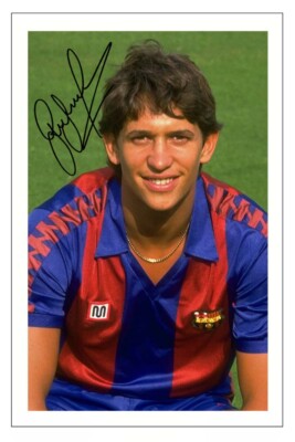 GARY LINEKER Signed Autograph PHOTO Fan Gift Signature Print BARCELONA ...