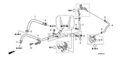 HONDA Genuine OEM PIPE COMP HEATER ODYSSEY ACCORD TOURER 19510-R40-A50 ...