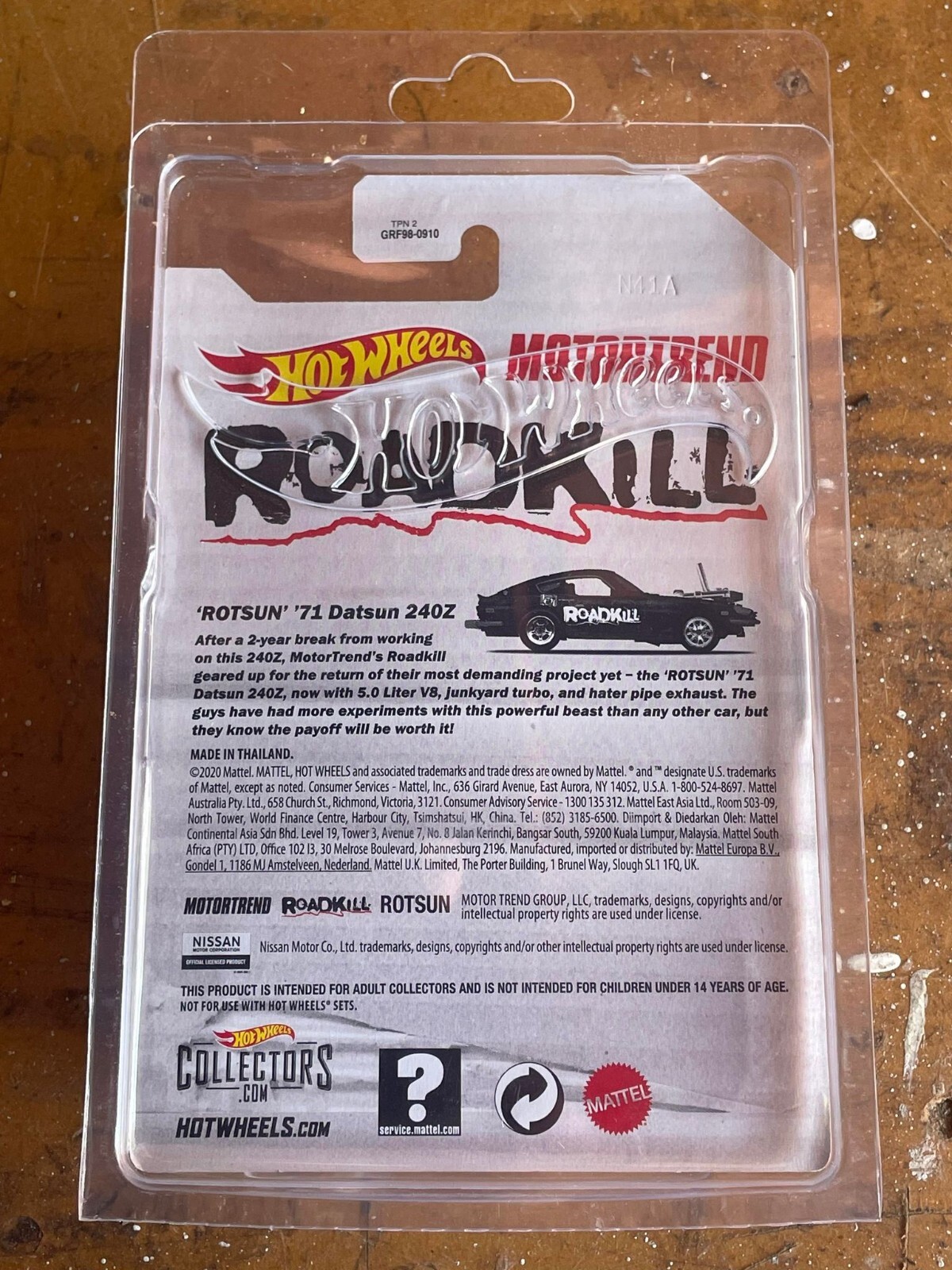 Hot Wheels Motortrend Roadkill Rotsun 240z in Protector Real Riders ...