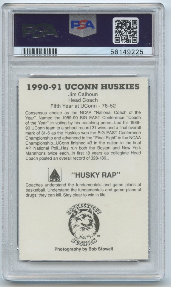 1990 Connecticut Coach JIM CALHOUN RC PSA 9 MINT UCONN HOF | eBay UK