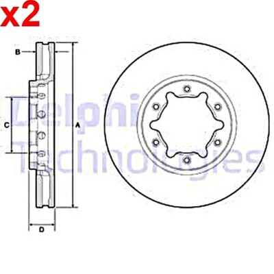 2X DELPHI Bremsscheibe Für NISSAN 40206-VC200 | eBay.de