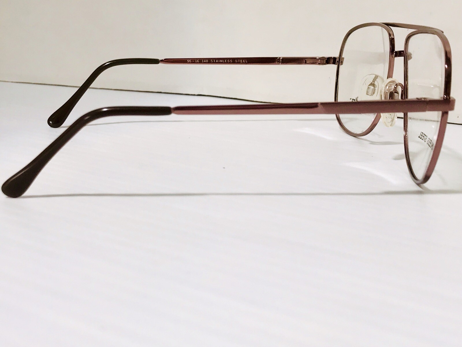 KENMARK FLEX 55mm SQUARE BROWN METAL MEN'S EYEGLASSES OPHTHALMIC FRAME ...