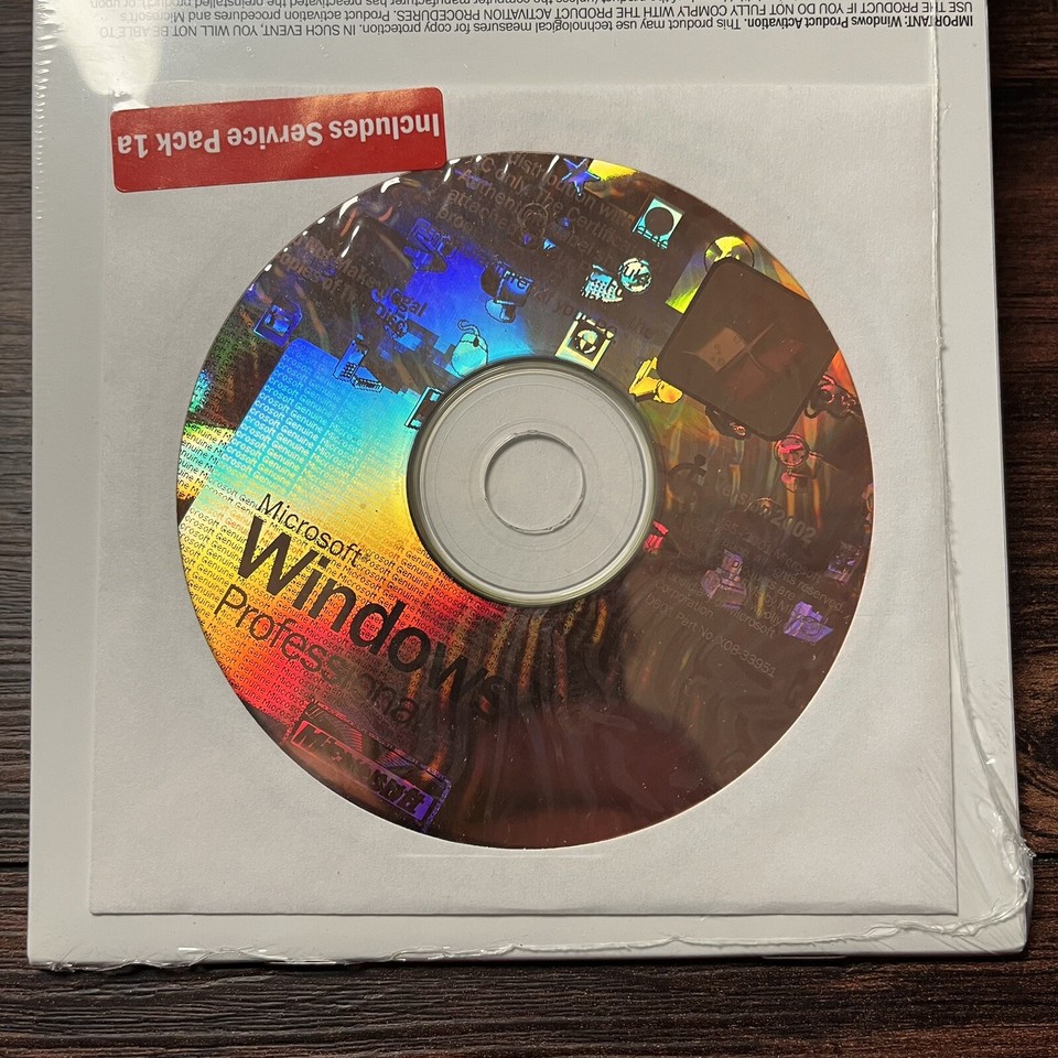 Microsoft Windows XP Professional CD Sealed 2002 SP1 REQUIRES KEY - NOT ...