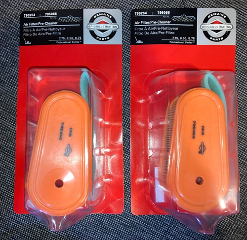 2 x Genuine Briggs & Stratton Air Filter/Pre-Cleaner 796254/795066 ...