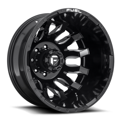 20 inch 20x8.25 FUEL DUALLY D673 BLITZ BLACK wheel rim 8x6.5 8x165.1 ...