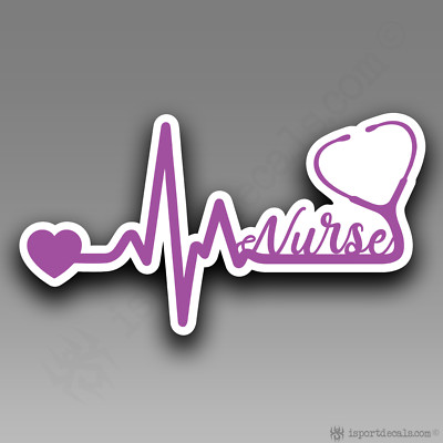 Nurse Heartbeat Pulse Indoor or Outdoor Car Cup Wall Vinyl Decal ...