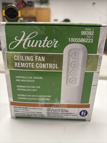 Hunter Model 99392 Ceiling fan remote control and receiver 49694993922 ...