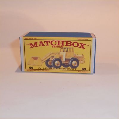 Matchbox Lesney 69 b4 Hatra Tractor Shovel Yellow E Style Repro Box | eBay